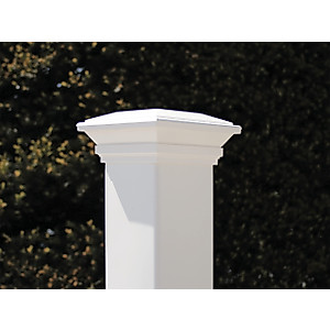Barrette Outdoor Living 73019233 Contemporary Top Vinyl Rail Post Cap, White