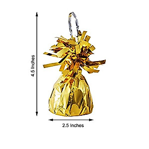 Efavormart 6 Pack - 5" Metallic Gold Foil Balloon Weights for Birthday, Helium Balloon Weights for Wedding, Party, Table, Centerpiece Decorations