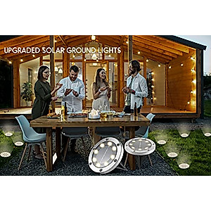 Solar Garden Lights, Plastic Diamond Cover Solar Ground Disk Lights Out Door Waterproof, Decorative Path in-Ground Lights Powered by Solar, for Lawn, Path, Yard, Step and Walkway (warm,4 pack)