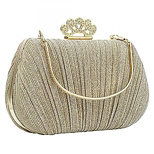 Evening Clutch Bag, Elegant Clutch Purses for Women Wedding Cocktail Party Handbag Clutch Wallets (Silver)