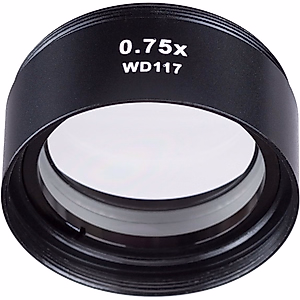 AmScope ZM07 0.7X Barlow Lens For ZM-Series Stereo Microscope Heads, 48mm Diameter Mount
