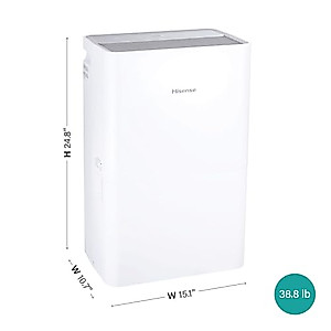 Hisense Energy Star 50-Pint Portable Dehumidifier with Auto-Shutoff and Timer, Home Dehumidifier and Moisture Absorber For Basement, Garage, Living Room in White