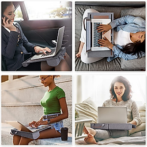 Lap Desk - Fits up to 17 inch Laptop Desk, Built in Mouse Pad Portable Lap Stand Lightweight Laptop Table with Phone Holder, Laptop Stand for Bed Sofa Home Office, Grey