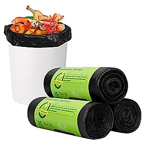 Toplive Trash Bag ,13 Gallon 45 Count Garbage Bag Biodegradable Compostable 2 Mil Thickness Recycling Unscented Trash Bags Wastebasket Bin Liners for Home Bathroom Bedroom Kitchen Trash Can(3 Rolls)