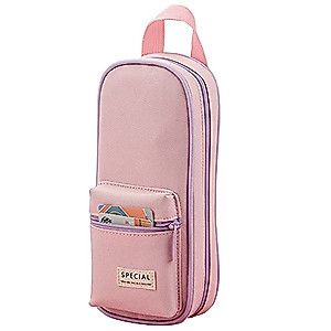 Meyas Handheld Backpack Pencil Case, Large Capacity Pencil Case, Pencil Case Box Organizer, Pencil Bag Stationery Storage Pen Pouch Case, Gift for Middle High School College Kids Students Adults(Pink)