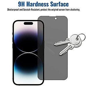 NEEPART 3 Pack Privacy Screen Protector for iPhone 14 Pro Max[6.7 inch], Sensor Protection, Dynamic Island Compatible, 9H Anti Spy Private Tempered Glass Film, Anti-Scratch, Case Friendly, Easy Installation, Bubble Free