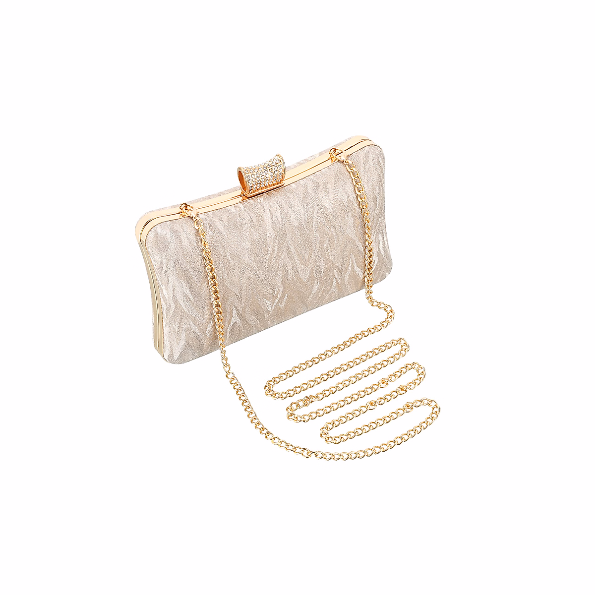 Rucavono Women's Evening Handbags,gold clutch purses for women evening Gold purse For Wedding Party Bridal Prom Formal Gold Evening Shoulder Handbag