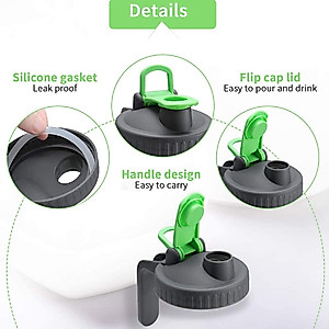 Mason Jar Pour Spout Lid, Wide Mouth Mason Jar with Handle Airtight & Leak-proof Seal Easy Pouring Spout, Mason Jar Flip Cap Lid with Handle, Jar Not Included (86mm)