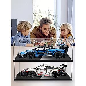 ICUANUTY Acrylic Display Case for Lego Technic Bugatti Chiron 42083 Race Car, Dust-Proof Display Box for Lego 42083, Size: 25.29x11.81x7.87in(NOT Included The Model)