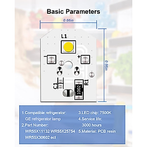 5Pcs Refrigerator LED Light Bulb Replacement Fit for GE Refrigerator Waterproof Compatible WR55X25754 WR55X26486 WR55X30602 EAP12172918 4590213 AP6261806 PS12172918 No-Include Plastic Cover