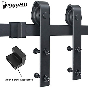 PeggyHD Barn Door Stopper for Track Sliding Door Hardware Flat Rail Roller Stop Limit Device Black 2pcs Set
