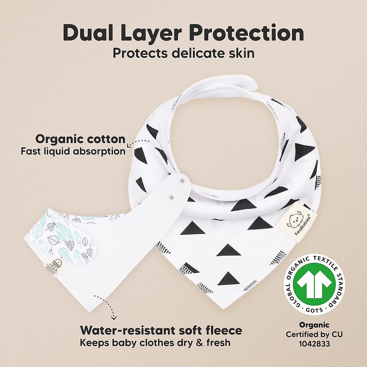 KeaBabies 8-Pack Baby Bandana Drool Bibs and 5-Pack Burp Cloths for Baby Boys and Girls - Stylish Unisex Bandana Bibs - Ultra Absorbent Burping Cloth - Super Absorbent Bandana Bibs