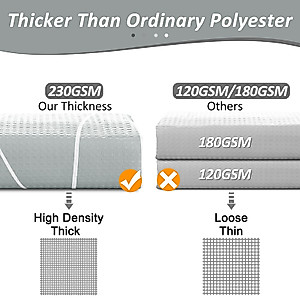 Naturoom Light Grey Fabric Shower Curtain Set Heavy Duty Waffle Weave Textured Bath Curtain, Modern Ombre Shower Curtains for Bathroom, Hotel Restroom Bath Decor Sliver Gray 72 x 72