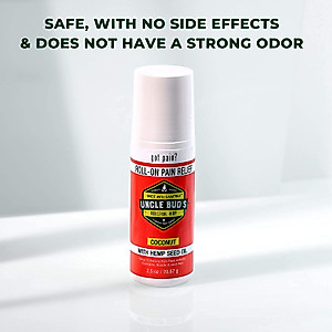 Hemp Oil 2-Pack Uncle Bud's Topical Roll On Pain Reliever, Hemp Oil for Pain Reduction, Stress Support, Achy Muscle Relief, Fast Acting, Anti Inflammatory