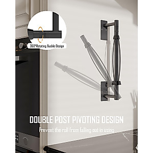 BATHDANCE Paper Towel Holder -Under Cabinet Paper Towel Holder, Single Hand Operable Roll Holder with Damping Effect,No Drilling or Wall Mounted Stainless Steel for Kitchen Bathroom (Matte Black)