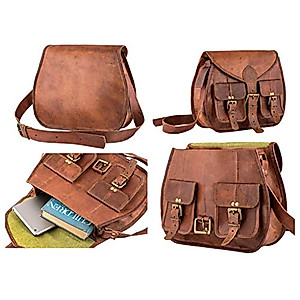 HB Handmade Crossbody Shoulder Bag Women Vintage Style Genuine Leather Purse 14" x 10"