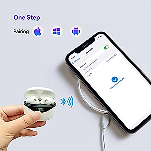 AITYYOX Wireless Earbuds 5.1 Bluetooth Earphones in Ear IPX5 Waterproof with Touch Control, 30 Hrs Playback with Charging Case, Power Display,Ear Buds with Mic for Sports, Android,iPhone, PC (White)
