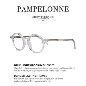 Christopher Cloos - Pampelonne On The Rocks - Danish Design Blue Light Glasses for Men & Women - Fashion designer glasses - Computer Glasses - Unisex - Non Prescription - Prescription Ready
