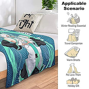 Flannel Fleece Blanket Anime Microfiber Cozy Lightweight Soft Throws and Blankets for Sofa 50 inx60 in