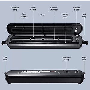 Portable Vacuum Sealer, Automatic Sealer for Food Storage, Easy to Use Compact Food Preservation Sealing Machine for Home & Kitchen