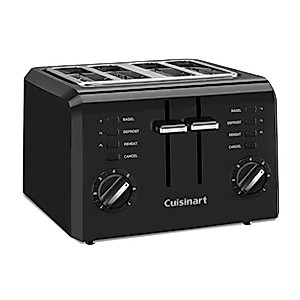 Cuisinart CPT-142BK 4-Slice Compact Plastic Toaster, Black