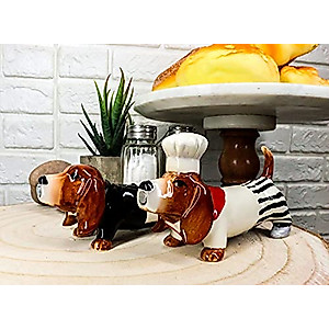 "Home Décor Accents" French Basset Hound Chef And Butler Dogs Ceramic Salt Pepper Shakers Set - Home Accents 33-kl1-8995
