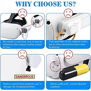 SiWiQU Rechargeable Battery Pack for Meta Quest 2, Mini Accessories for Quest 2 Headset, Portable VR Extended Power Compatible with Quest 2 Original and Elite Strap