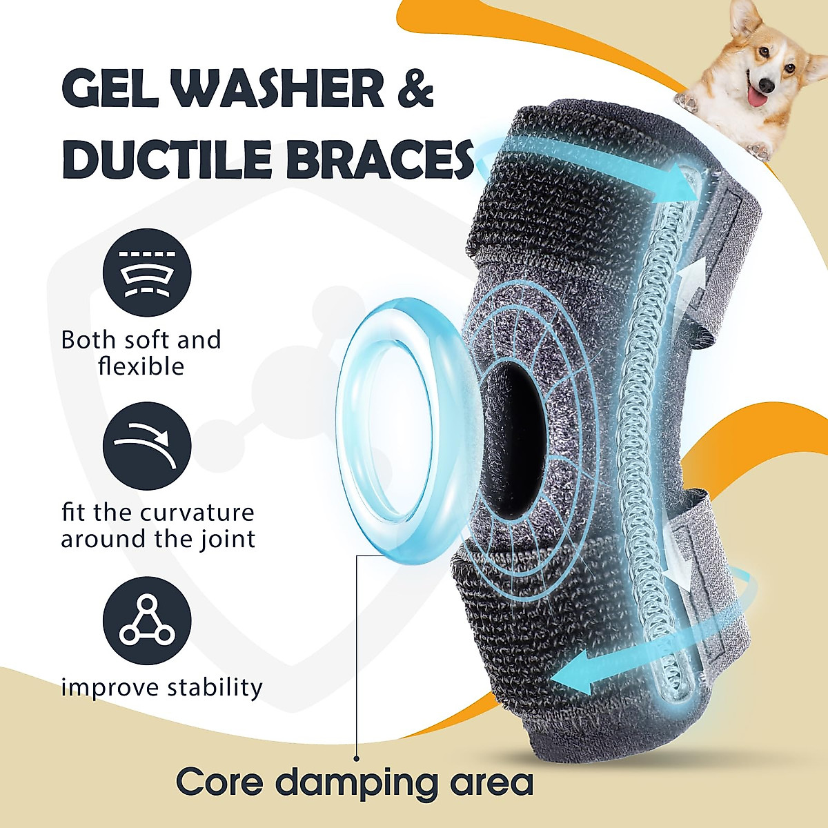 Adjustable Dog Leg Braces for Joint Support and Injury Recovery - Premium Material, Comfortable Fit, Durable Design - Ideal for Active Dogs, Large Breeds, and Elderly Pets (M-1 Pair)