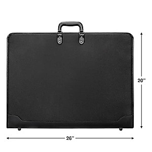 Speedball Universal Heavy Duty Art Portfolio Carrying Case with Handles for Storing and Transporting Artwork, Sketch, Drawing and Canvas, Black, 20 x 26 Inches