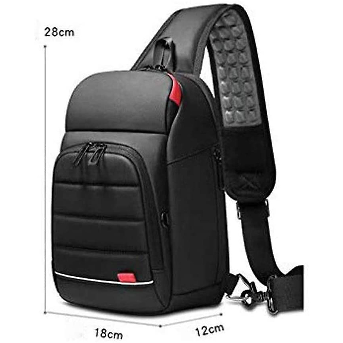 XIXIDIAN Anti-Theft Sling Chest Bag Waterproof Crossbody Shoulder Bag Casual Daypack Rucksack with USB Charging Port for Men