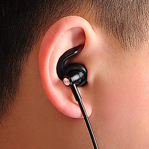 Sanxir Anti-Radiation air Tube Headphones, EMF Protection Earphone, Anti-Slip Earbuds, Radiation Free Headset, with Adjust Volume and HD micphone (Black)