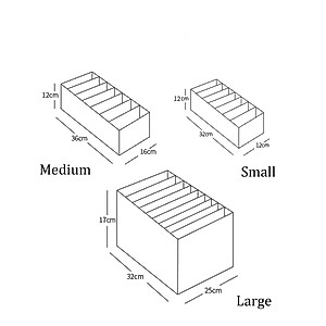 Kyweel 3PCS Washable Wardrobe Clothes Organizer，Foldable Visible Closet Organizer Clothes Drawer Mesh Separation Box For Jeans, T-shirts, Leggings, Underwear, Children's Clothing，Socks（7 Grids）