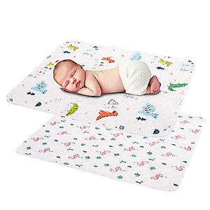 Catteyonce 2 Pcs 27x35Inches Waterproof Changing Pads,Reusable Leak Proof Crib Disaper Pads,Portable Unisex Baby Changing Mat for Home&Travel.