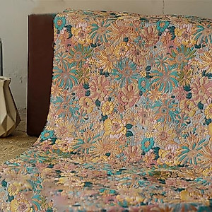 XMTXZYM 2 Meter Thickened Yarn Dyed Jacquard Fabric Dress Handbag Sewing Fabric
