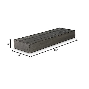 Signature Design by Ashley Corinsville 24" Modern Floating Wall Shelf, Black