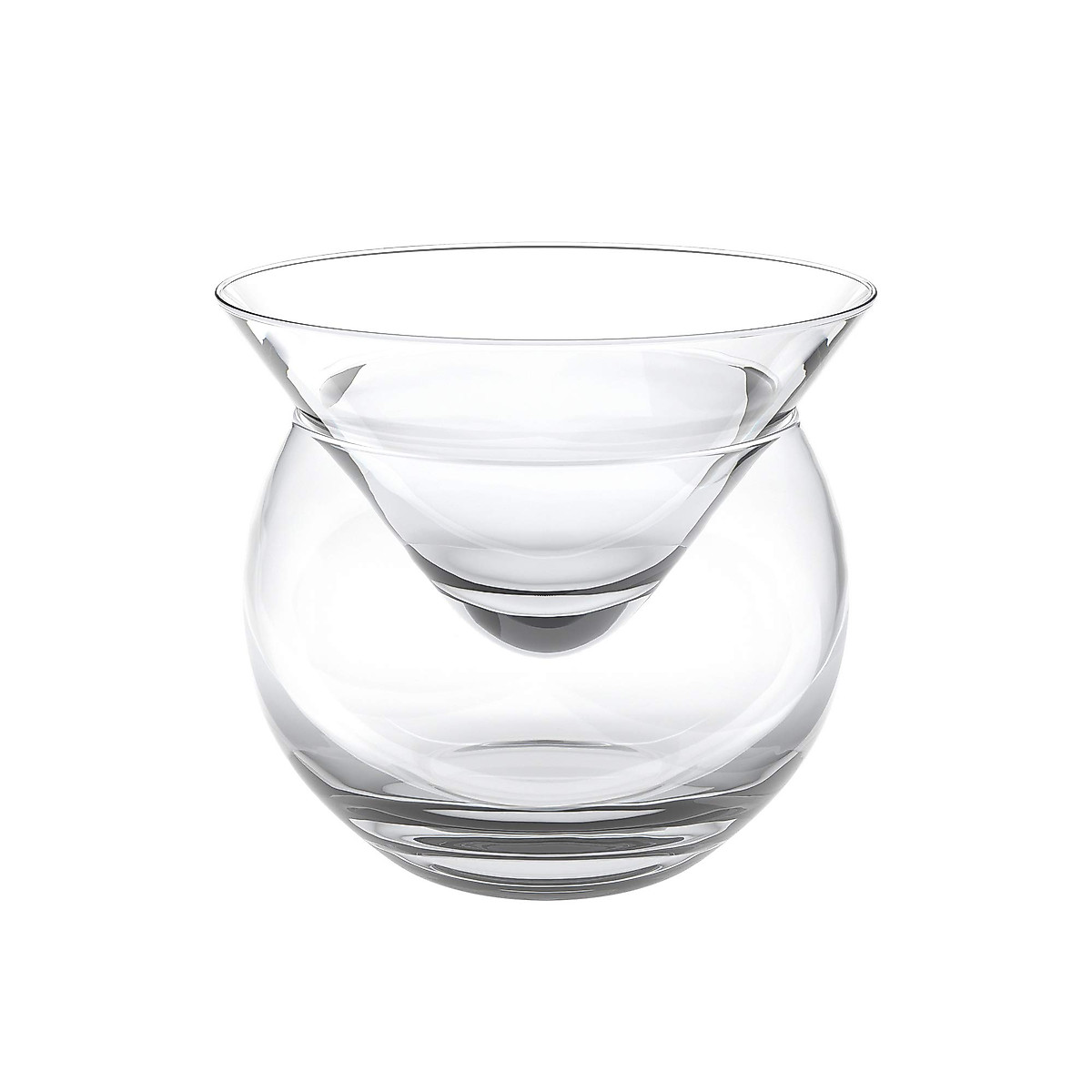 KooK Caviar Servering Set, Glass Chiller Serving Dish with Ice Holder, for Shrimp, Appetizers, Liquor, Martinis and Cocktails, Dishwasher Safe, 5 oz Bowl