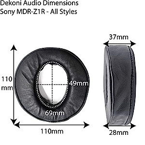 Dekoni Replacement for Sony MDR-Z1R Headphone Earpads, Foam Ear Cushions, 1 Pair (Elite Sheepskin)