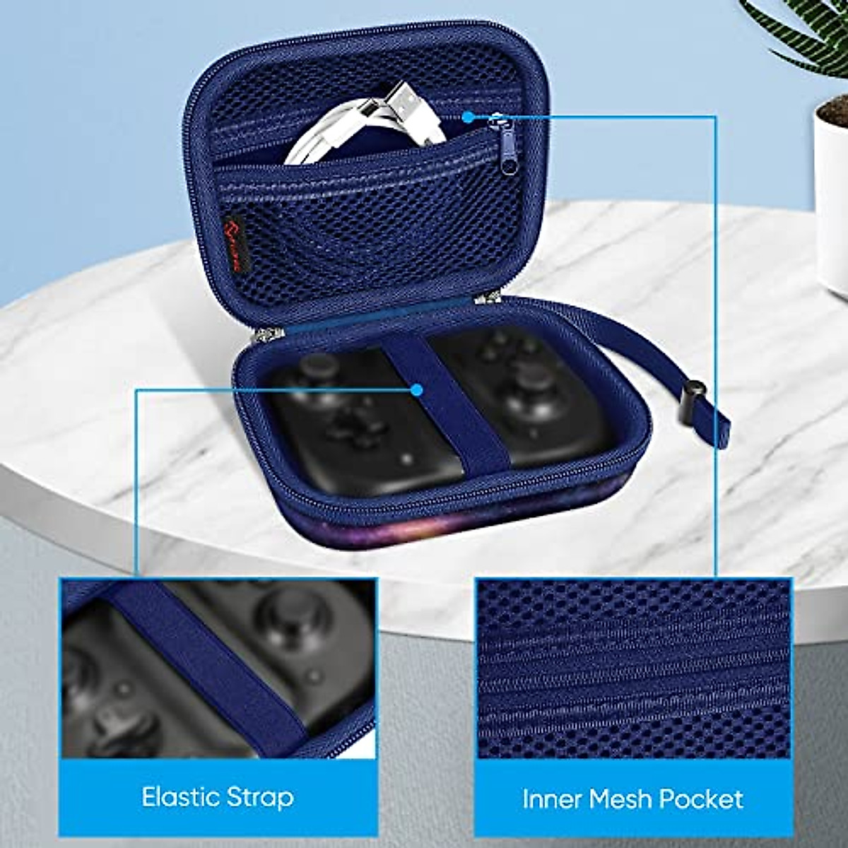 Fintie Carrying Case Compatible with Razer Kishi Mobile Game Controller - [Shockproof] Hard Shell Protective Cover Travel Bag with Inner Pocket (Galaxy)