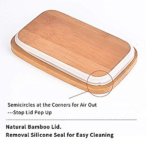 SZUAH Porcelain Butter Dish with Lid and Knife (500ml), Large Butter Keeper Container Butter Dishes with Covers for Countertop High Quality Silicone Sealing, Dishwasher Safe