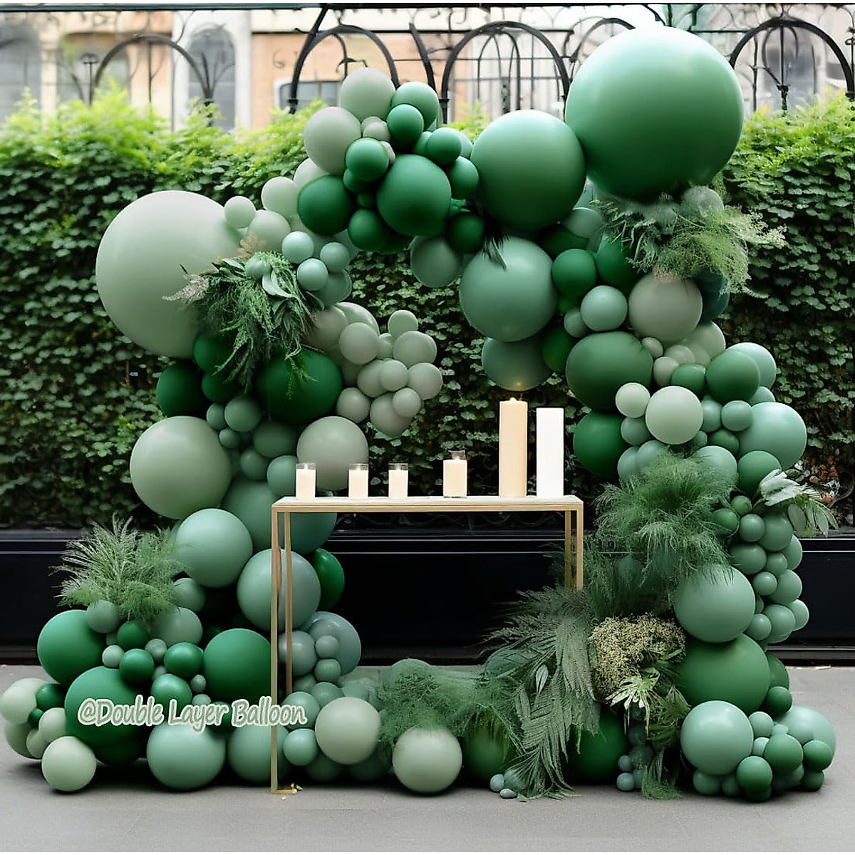 Dark Green and Sage Green Balloon Garland Double Stuffed Dusty Sage Green Balloons Forest Emerald Green Balloons Green Balloon Arch Kit for Baby Shower St. Patrick's Day Jungle Birthday Party Decor