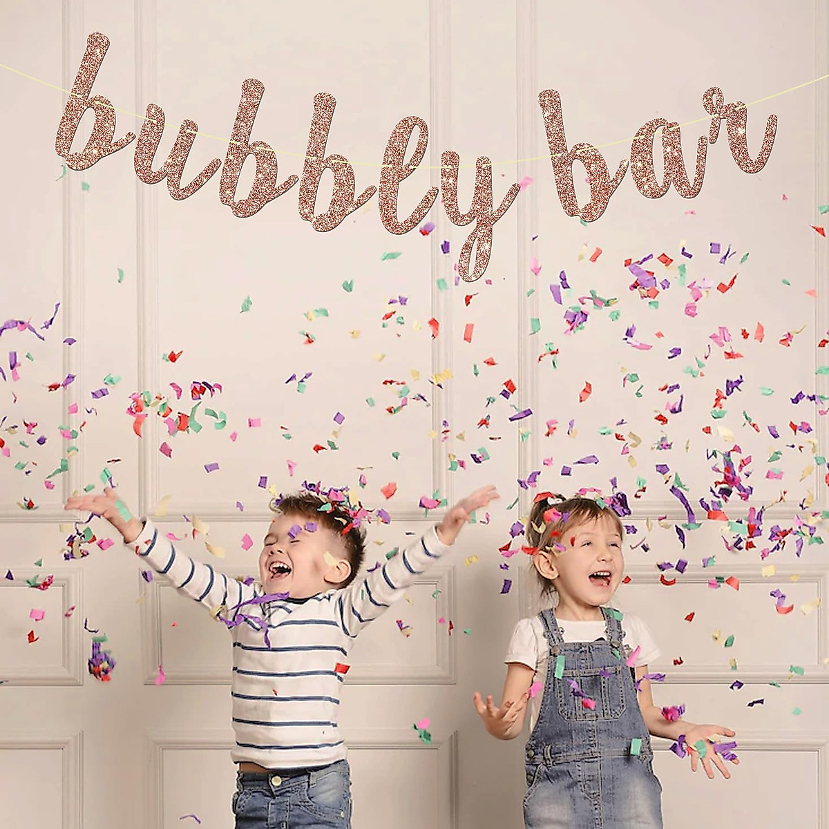 Rose Gold Bubbly Bar Banner - Bachelorette / Bridal Shower / Engagement / Baby Shower / Mimosa Bar Party Decorations