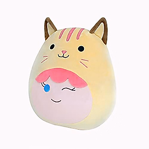 Terbaik 12Inch Cat Plush Pillow,Cute Cat Soft Plushies Squishy Cat Stuffed Animal Kawaii PlushToy Kitten Throw Pillow Decoration Kawaii Cat Plushies Gifts for Girls Boys