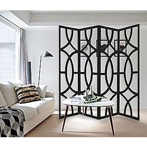 Screen Gems Savoy Screen SG-281-84" x 84" Room Divider, Black