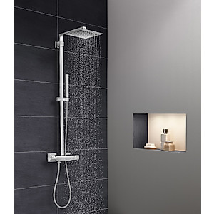 Grohe 26420000 Euphoria Cube Shower System with Thermostat for Wall Mount, Starlight Chrome