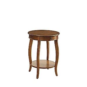 Farmhouse Side Table,Solid Wood Small End Table with Drawer Accent Table 2-Layer Sofa Table Bedside Table Home Decor for Living Room Bedroom Balcony Office Rustic Brown