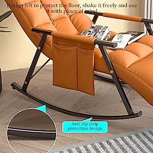 BREAUX Outdoor Patio Rocking Chair,Padded Cushion Rocker Recliner Chair Outdoor for Front Porch,with High Back and Deep Seating(E)