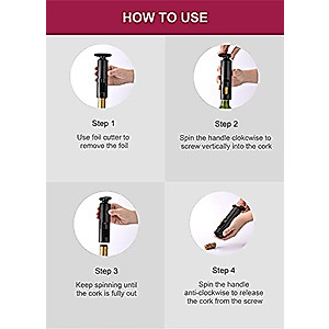 Wine Opener, Wine Bottle Opener, Wine Opener Set, Wine Gift, Waiter Opener, St Patrick's Day gift, Corkscrew Set, Aerator, Vacuum Stopper, Wine Pourer, Foil Cutter