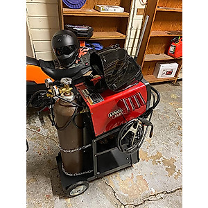 VEIYOUMO Welding Cart, Welding Carts for MIG/TIG Welder and Plasma Cutter Upgraded Cable Hook Tank Storage Safety Chain Welding Cart