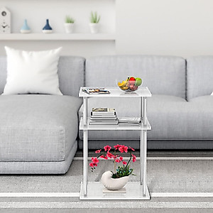 JAZORR Acrylic Side Table, 3 Tier Clear Nightstand, Clear End Table, Acrylic Tall Side Table, Small Place Transparent Furniture Decorative for Bedside Frame, Sofa, Living Room, Bedroom