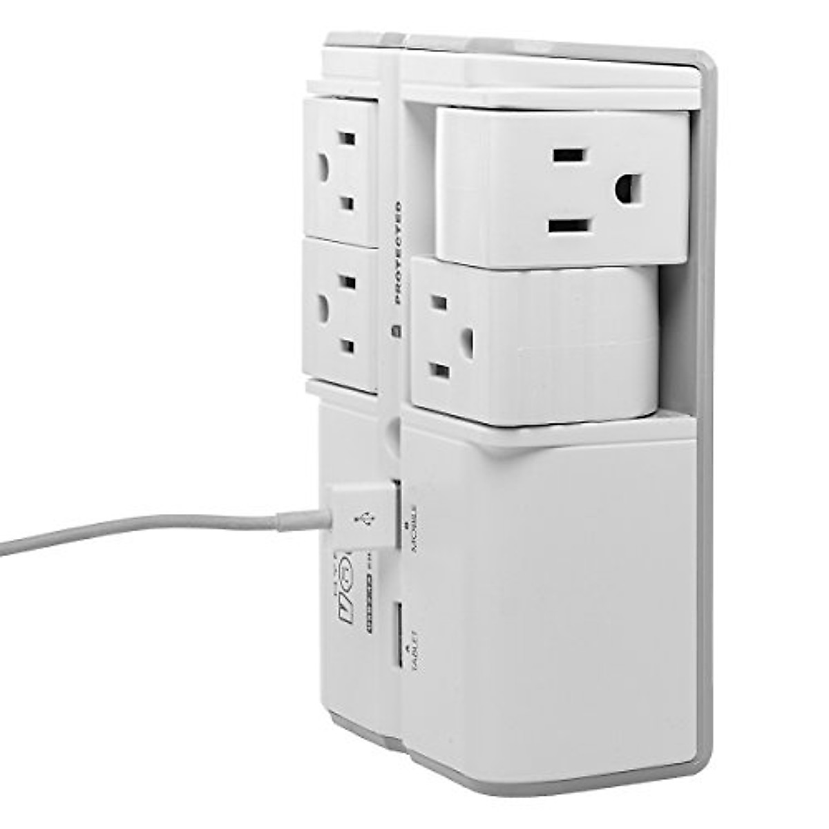 Hype Volt 90 Degree Wall Tap Swivel Surge Protector with 2 Usb Charging Ports
